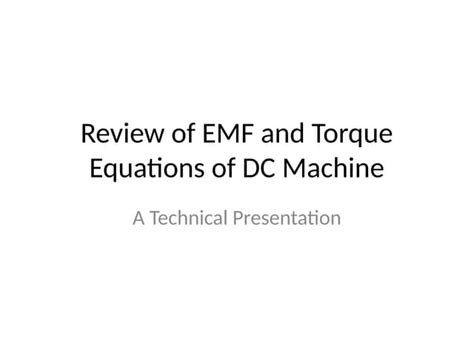 Dcmachineemftorqueequationsupdatedpptx