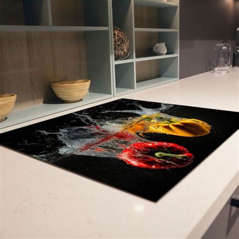 Inductiebeschermer Paprikas In Water 76 X 51 5 Cm Keukendecoratie