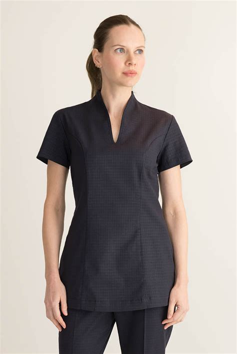 Opeia Tunic Black Organic Cotton Spa Wear Fashionizer Spa