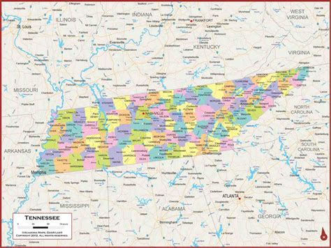 Printable Tennessee County Map
