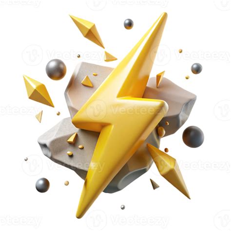 Beautiful Artistic Yellow Lightning Bolt Isolated With Jagged Edges Original 59318847 Png