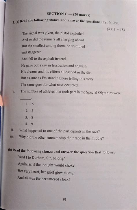 SECTION C Marks A Read The Following StudyX