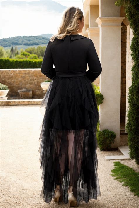 Marianna Plus Size Trench Coat Tulle Maxi Dress Hello Curve