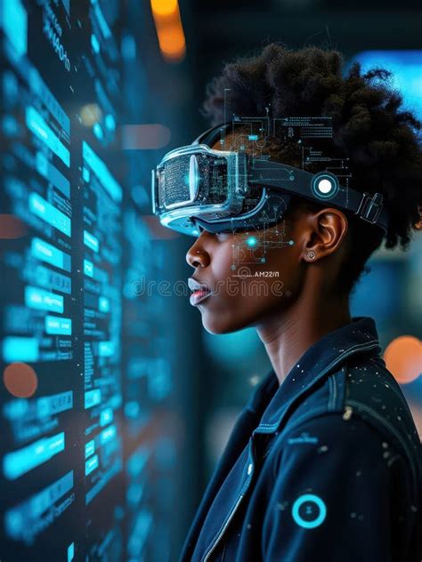 Ai Cyber Security Threat Illustration Black African American Female It