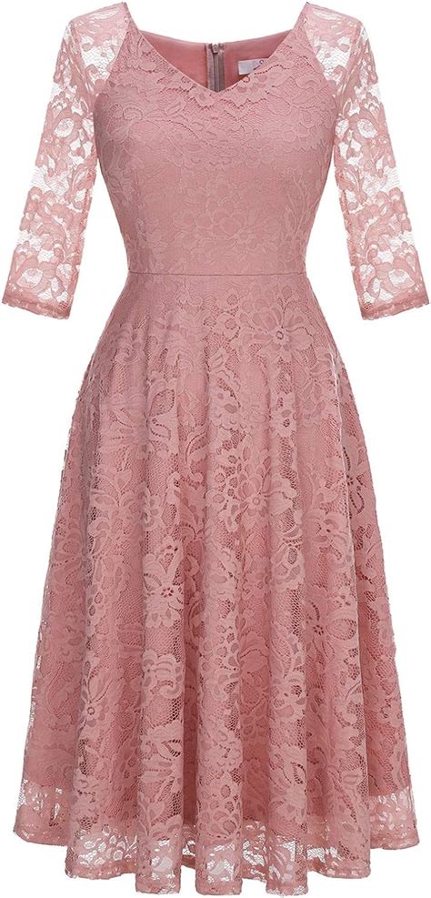 Dressystar Damen Elegant Spitzenkleid V Ausschnitt Cocktailkleid