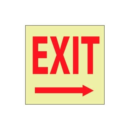 National Marker Co Glow Sign Vinyl ExitRight Arrow GL17P Zoro