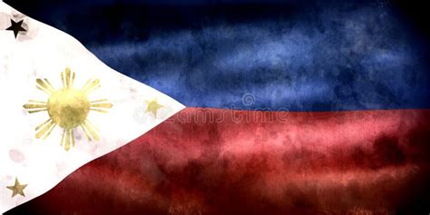 3D Illustration Of A Philippines Flag Realistic Waving Fabric Flag