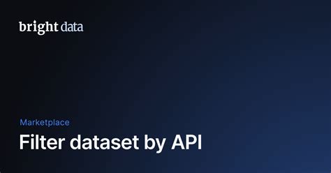 Filter Dataset By Api Bright Data Docs