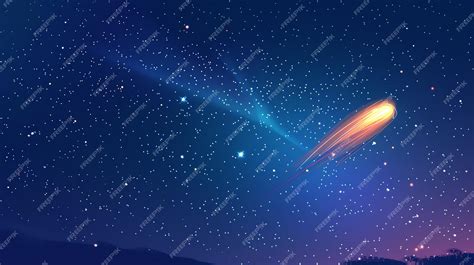 Comet Flying Through Space Flat Design Top View Celestial Theme Animation Splitcomplementary