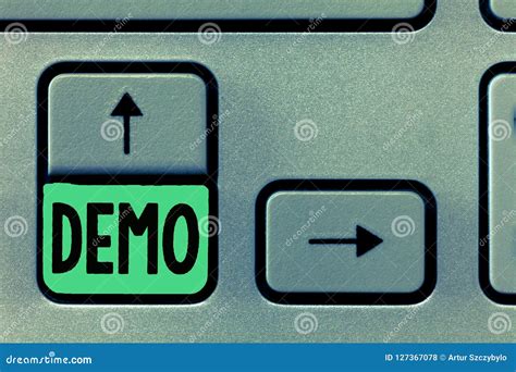 Conceptual Hand Writing Showing Demo Business Photo Text Demonstration Of A Product Techniques