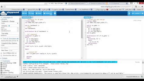 eda playground online vhdl code editor simulator and synthesis tool