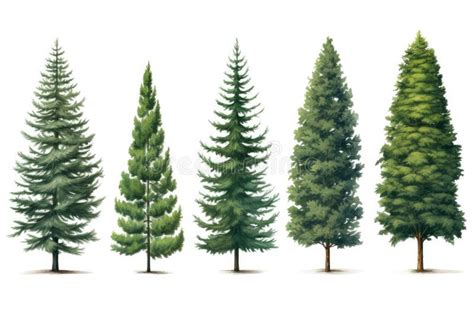 Series Of Trees Are Shown In Different Sizes And Shapes Stock Image