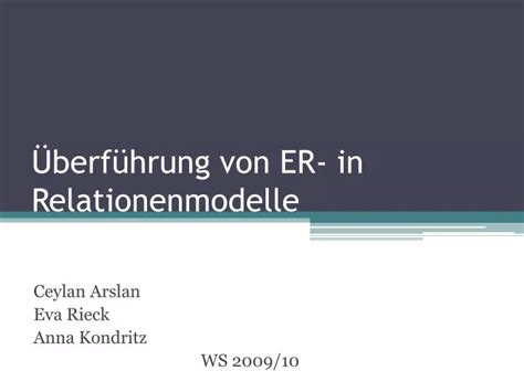 PPT Überführung von ER in Relationenmodelle PowerPoint Presentation