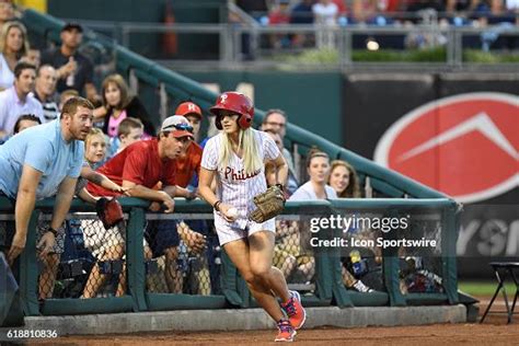 Philadelphia Phillies Ball Girl Fields A Foul Ball During A Major