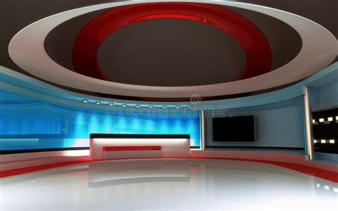 Virtual TV Studio Chat Set Background Stock Illustration Illustration Of Event Colors