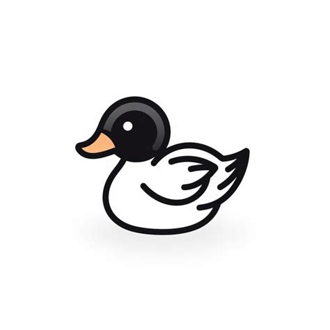 Premium Ai Image Simplistic Duck Icon Bold Graphic Illustration With