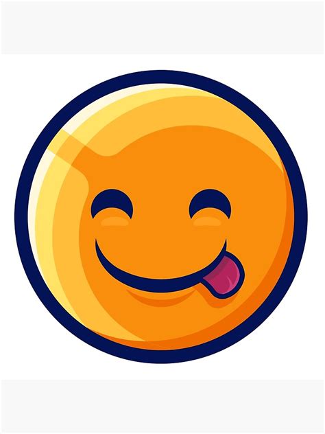 Smiling Face Licking Lips Emoji Smile Emoji Art Print For Sale By Viddhi Redbubble