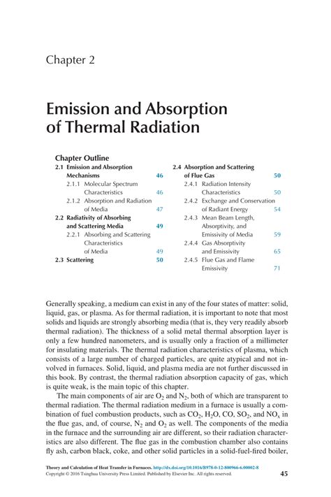 Pdf Emission And Absorption Of Thermal Radiation