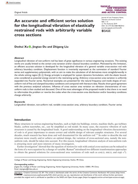 Pdf An Accurate And Efficient Series Solution For The Longitudinal Vibration Of Elastically