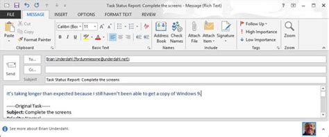 how to send a status report from outlook 2013 dummies