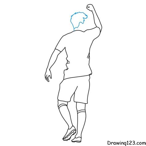 الخطوة 6 لنرسم الوجه واللحية لليونيل ميسي