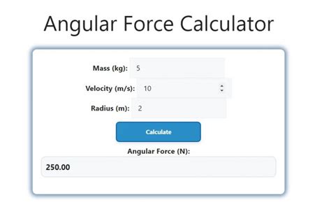 Calculadora De Fuerza Angular Calculadora Inteligente