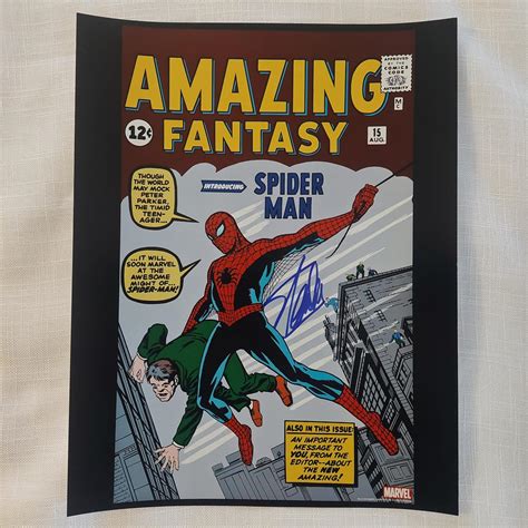 Stan Lee Amazing Fantasy 15 First Spiderman Signedautographed 11x14