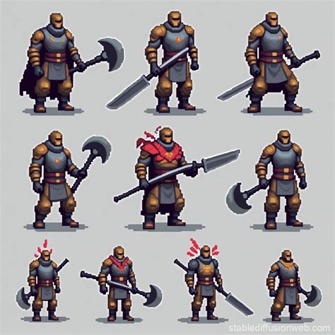 8 Bit Warrior Sprite Sheet Stable Diffusion Online 8 Bit Warrior Sprite Sheet Stable Diffusion Online