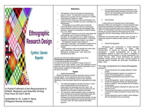 Ethnography Research Ppt