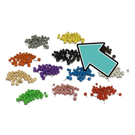 Set Of Push Pins With Ball Head Yellow 50 Pcs Wood Tools And Deco