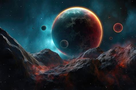 Premium Ai Image Nebula And Distant Exoplanets As Seen Through