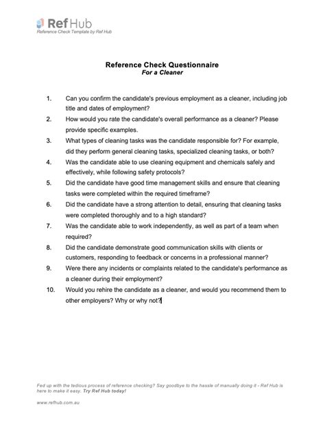 Free Reference Check Templates Download Now