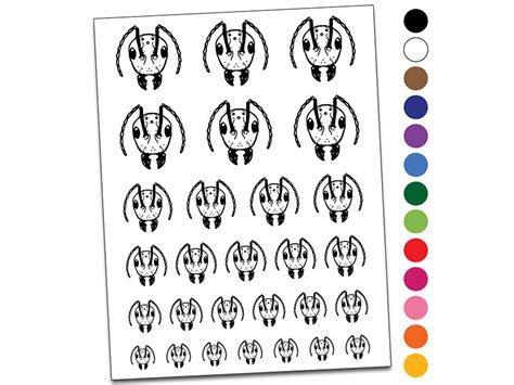 Ant Head Insect Temporary Tattoo Water Resistant Fake Body Art Set