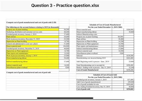 Solved Question 3 Practice Questionxlsx