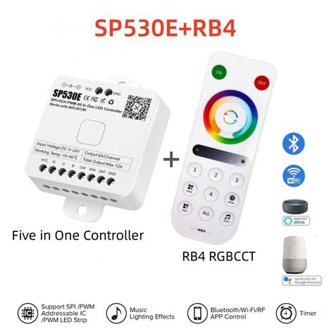 DC V V Multi Function WIFI Controller SP E CH PWM SPI Pixels Controller RB Remote RGBCCT