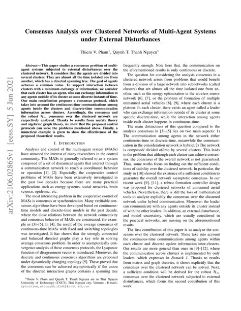 pdf consensus analysis over clustered networks of multi agent systems