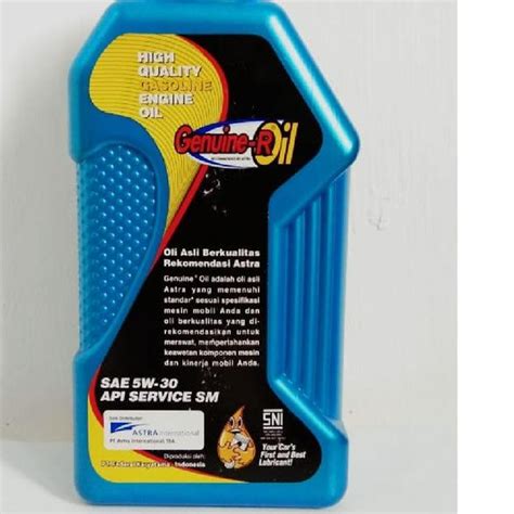 Jual Oli Mesin Daihatsu Astra Genuine R Oil SAE 5W 30 API Service SM 1L ...