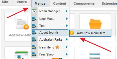 Help Menus Menu Item Manager Edit Joomla Documentation