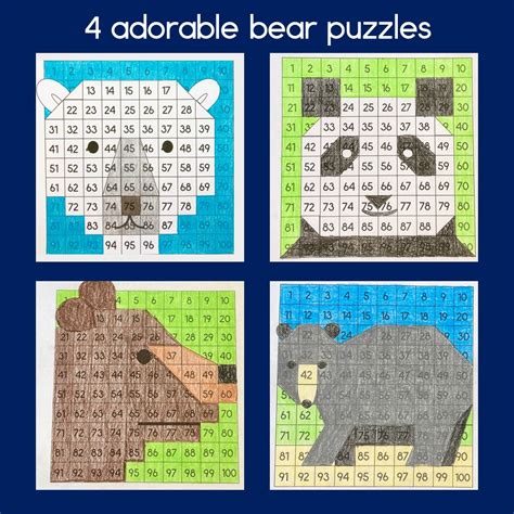 Bears 100s Chart Hundreds Charts 100 Chart Panda Polar Brown And