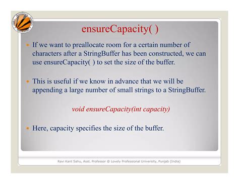 String Handling String Buffer Class Ppt