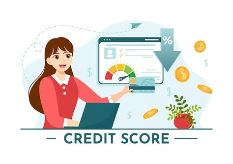 Premium Vector Credit Score Vector Illustration With Loan Arrow Gauge