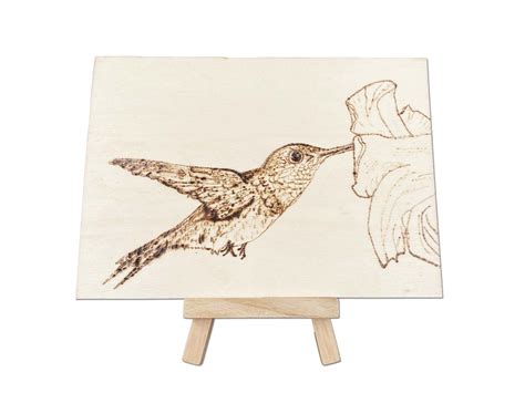 Hummingbird Pyrography Panel Etsy