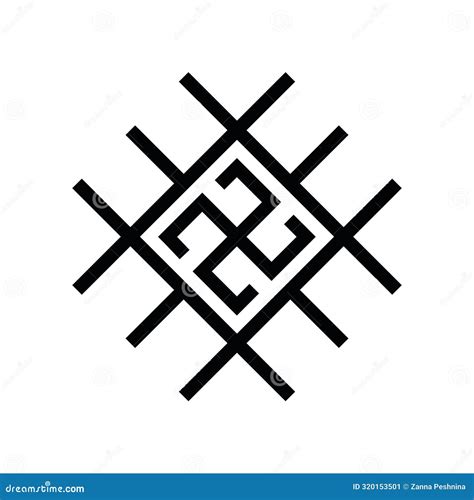 Old Baltic Folk Star Or Cross Ornamental Symbol Ancient Latvian Sign Stock Vector