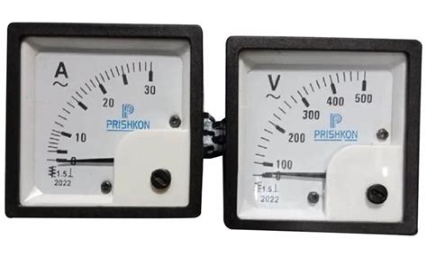 Three Phase Prishkon Ac Analog Volt And Ampere Meter For Industrial Dimension 6 6 Inch At