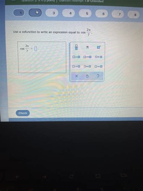 Solved Attempt 1 Of Unlimited 3 5 6 7 8 271 Use A Cofunction