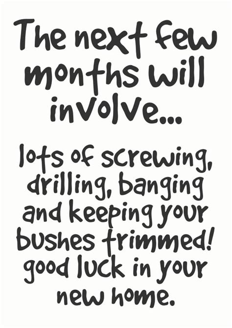 Cheeky New Home Typography Card Diy Sex The Next Few Months Will