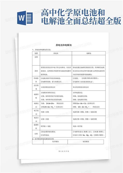 高中化学原电池和电解池全面总结超全版word模板下载编号lenamoap熊猫办公