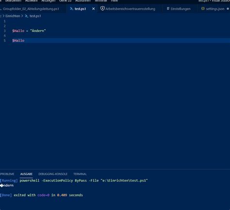 Powershell Visual Studio Code With Coderunner Extnsion Outputting UTF