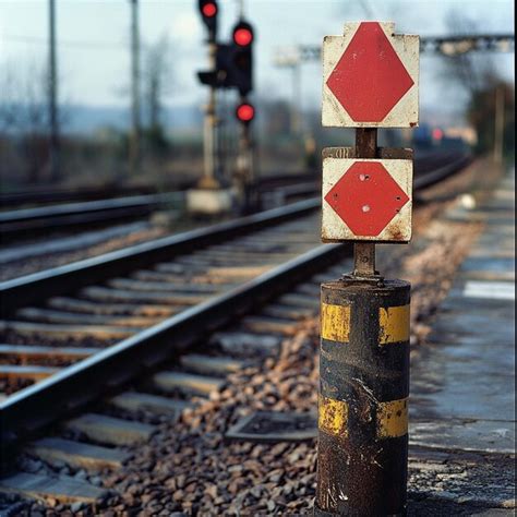 A Closeup Of Safety Equipment And Signage At A Railway Crossing Or