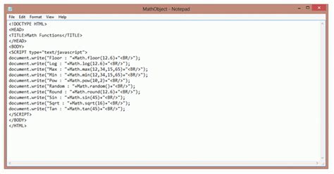 Math Objects In Javascript